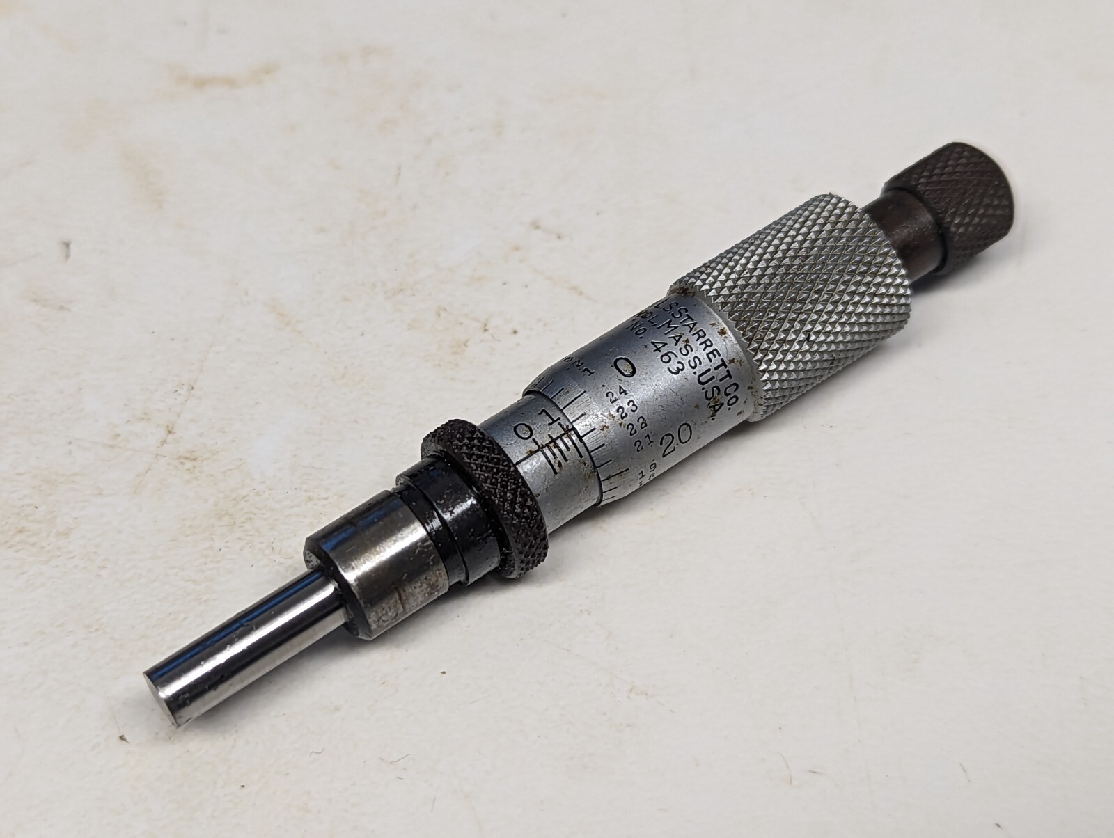 Used Starrett 0-1/2" Micrometer Head w/ Ratchet Stop and Lock Nut ...