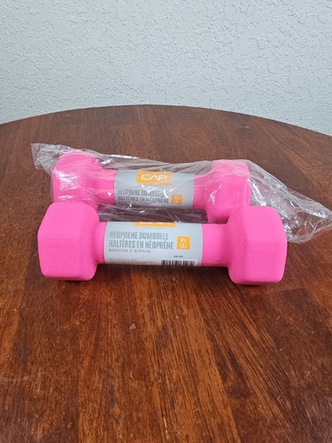 3 LB Pound Weights (Set of 2) Pink CAP Hex Dumbbells Exercise Equipment ...