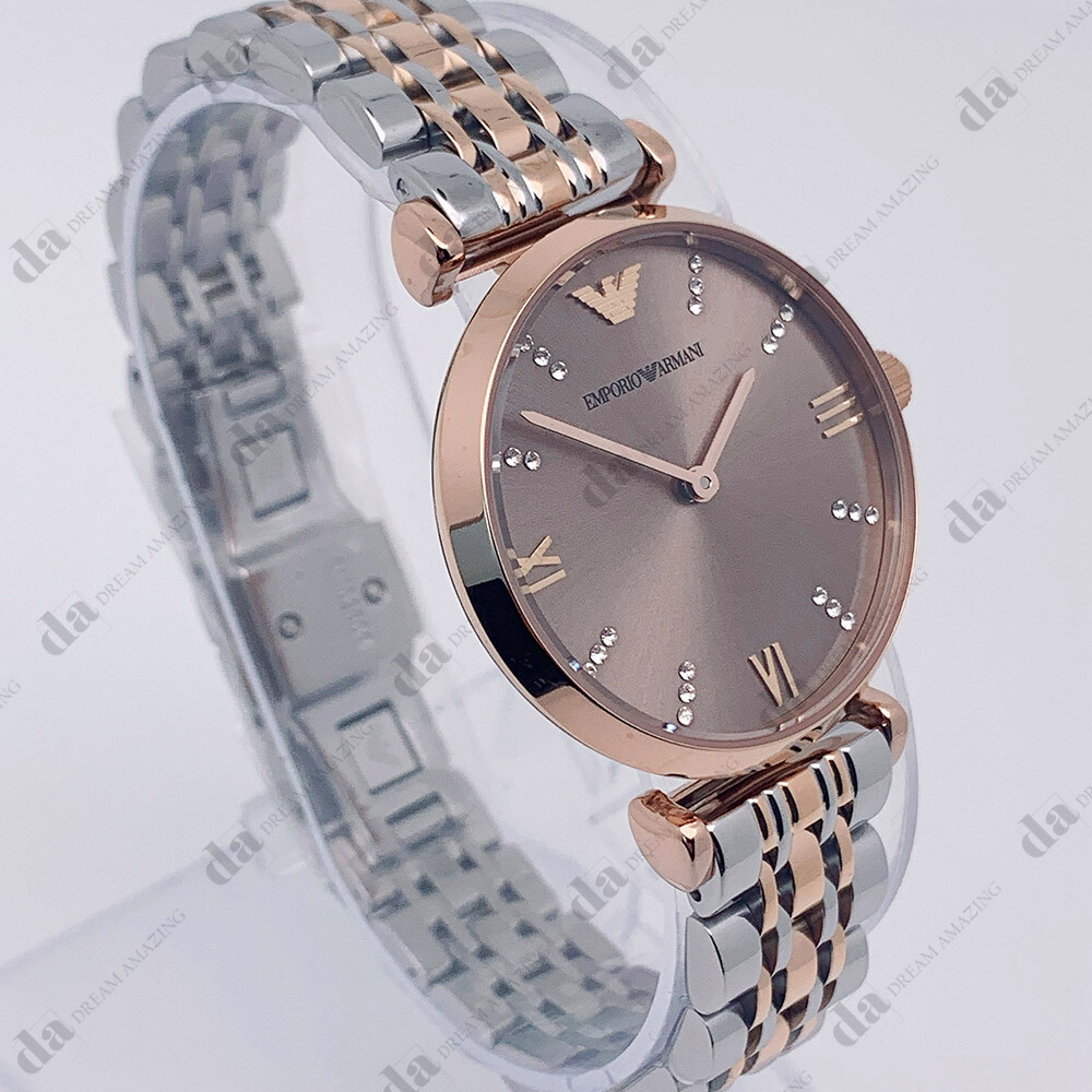 Emporio Armani AR1840 Two Tone Gianni Stainless Steel Ladies Women's ...