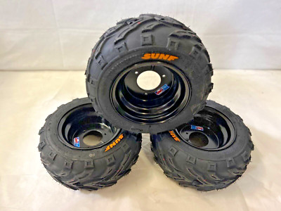 Honda ATC 70 DWT Black Front and Rear Tires Rims Wheels 16x7-8 Sunf ...