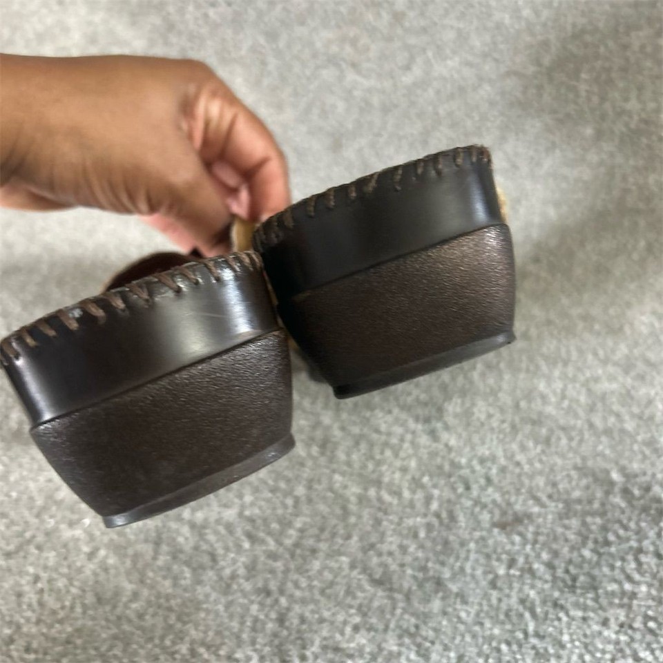 Auditions Women's Brown Woven Leather Slide Sandals Casual Summer. Size ...