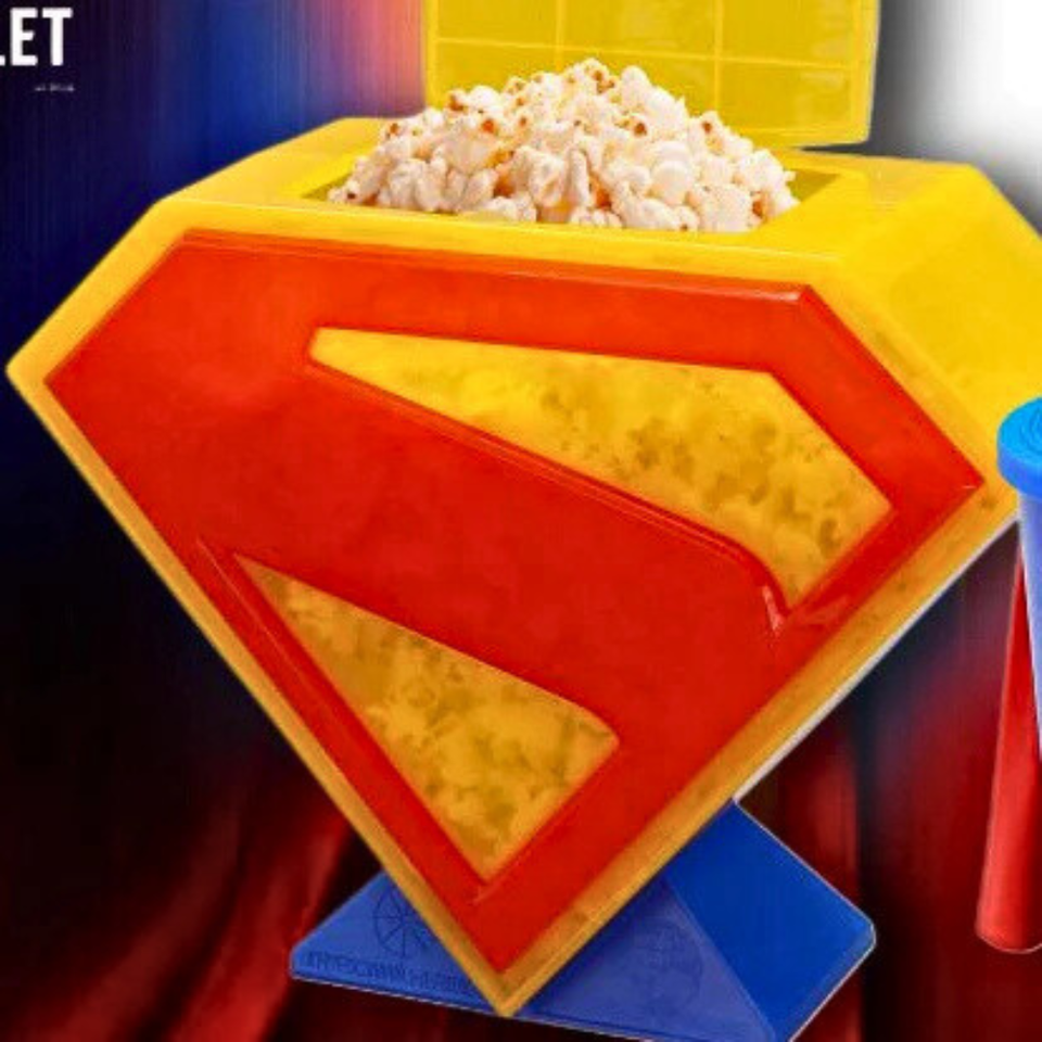 Superman Popcorn Bucket LED Movie 2025 Gripper Cup Tumbler Double Wall ...