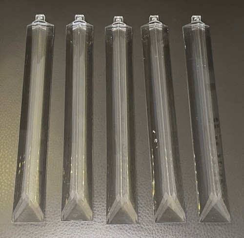 Lot Of 5 Acrylic Lucite 10" Chandelier Triangle Prisms Clear | eBay