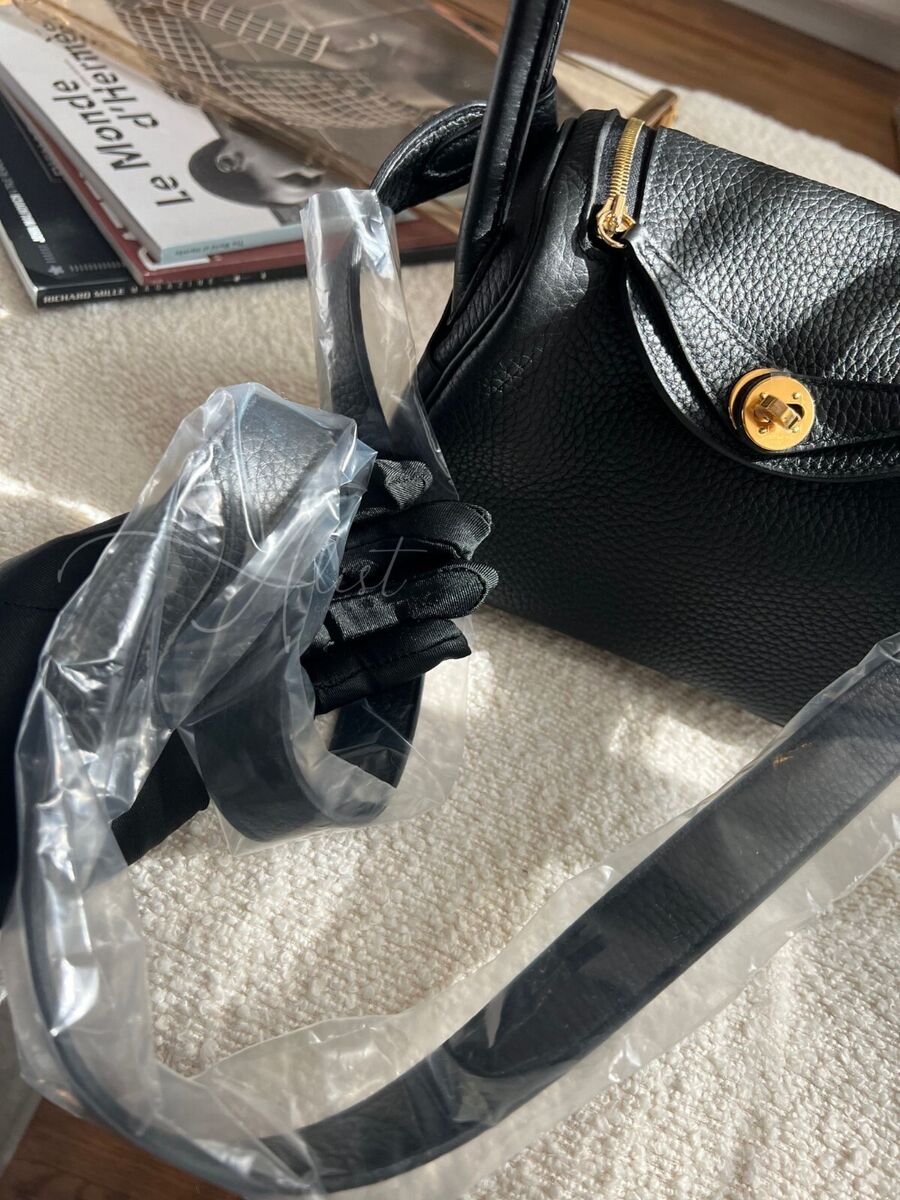 Brand New Hermès Mini Lindy Black Noir Clemence Gold Brand New Hermès Mini Lindy Black Noir Clemence Gold