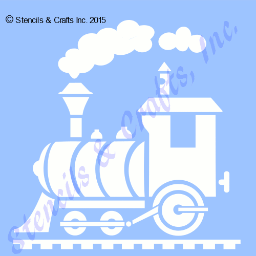 5" TRAIN STENCIL TRAINS STENCILS TEMPLATE PAINT ART PATTERN CLOUDS ...