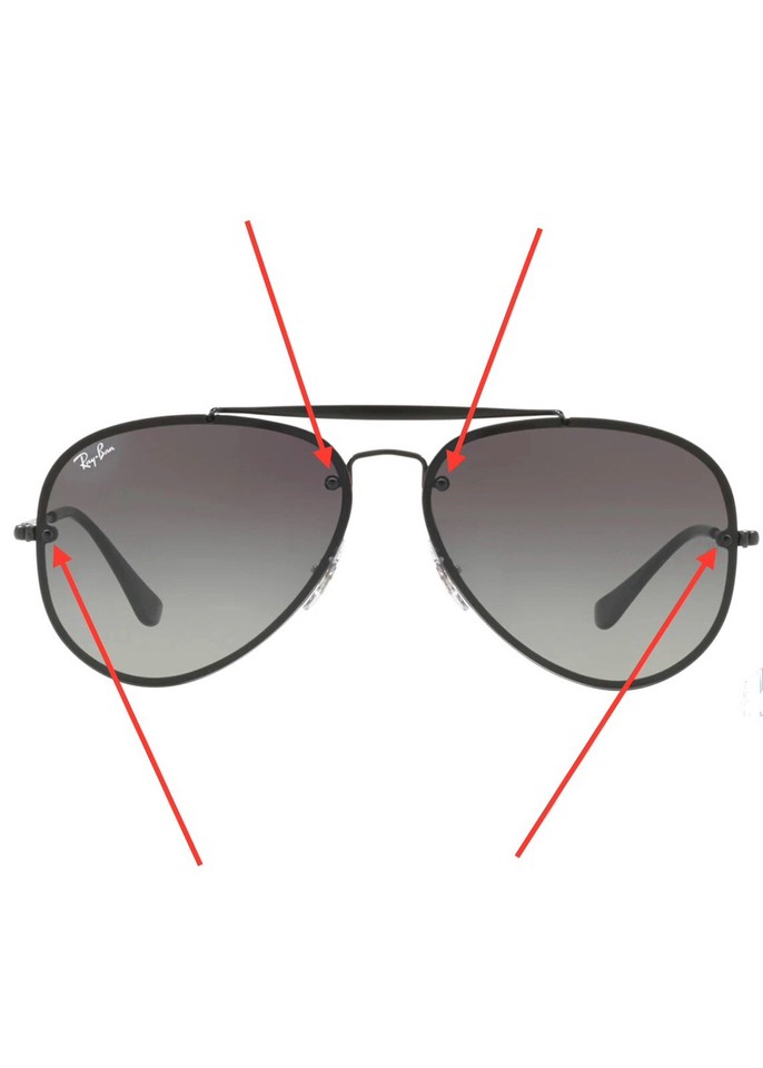 Ray Ban RB3584N Blaze Aviator Black Replacement Mounting Lenses Screws ...