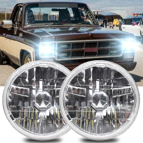 For GMC C15 C25 C35 1975-1978 2X Round LED Headlights Hi-Lo Beam DRL ...