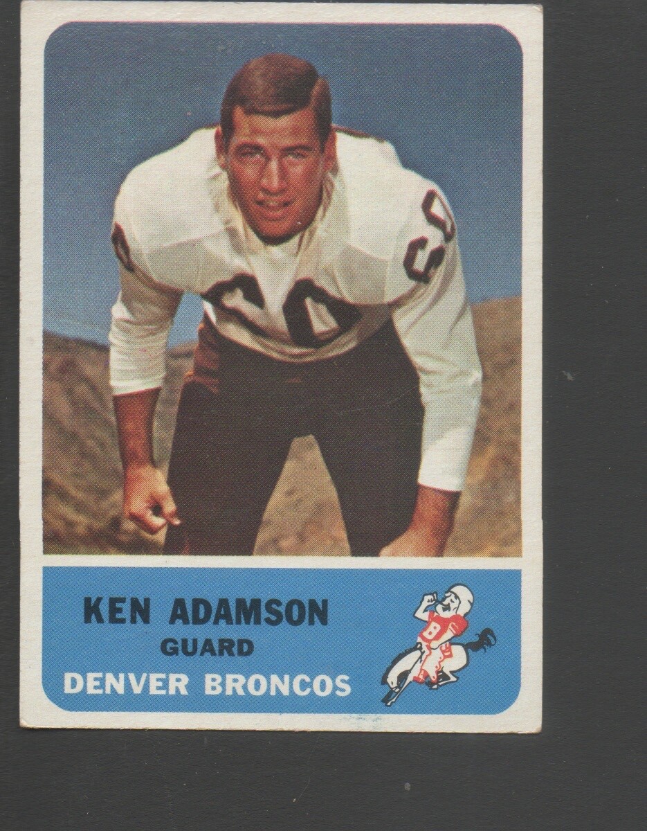 1962 Fleer Football Card #37 Ken Adamson-Denver Broncos Ex Card | eBay