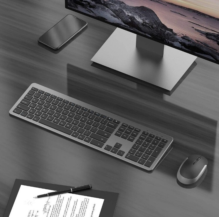 Wireless Keyboard and Mouse Combo - Full Size Slim Thin Wireless ...