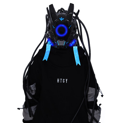 Futuristic Cyber Mask with LED Lights for Cosplay and Techwear Fashion ...