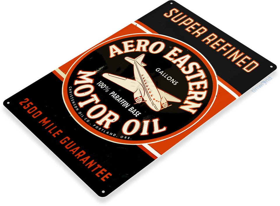 TIN SIGN Aero Eastern Oil Sign, Aviation Gas Oil, Hangar, FBO, Garage ...