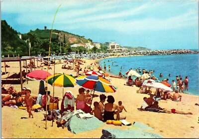 Sunbathers at the Beach Badestrand Caldetas Spain Postcard | eBay