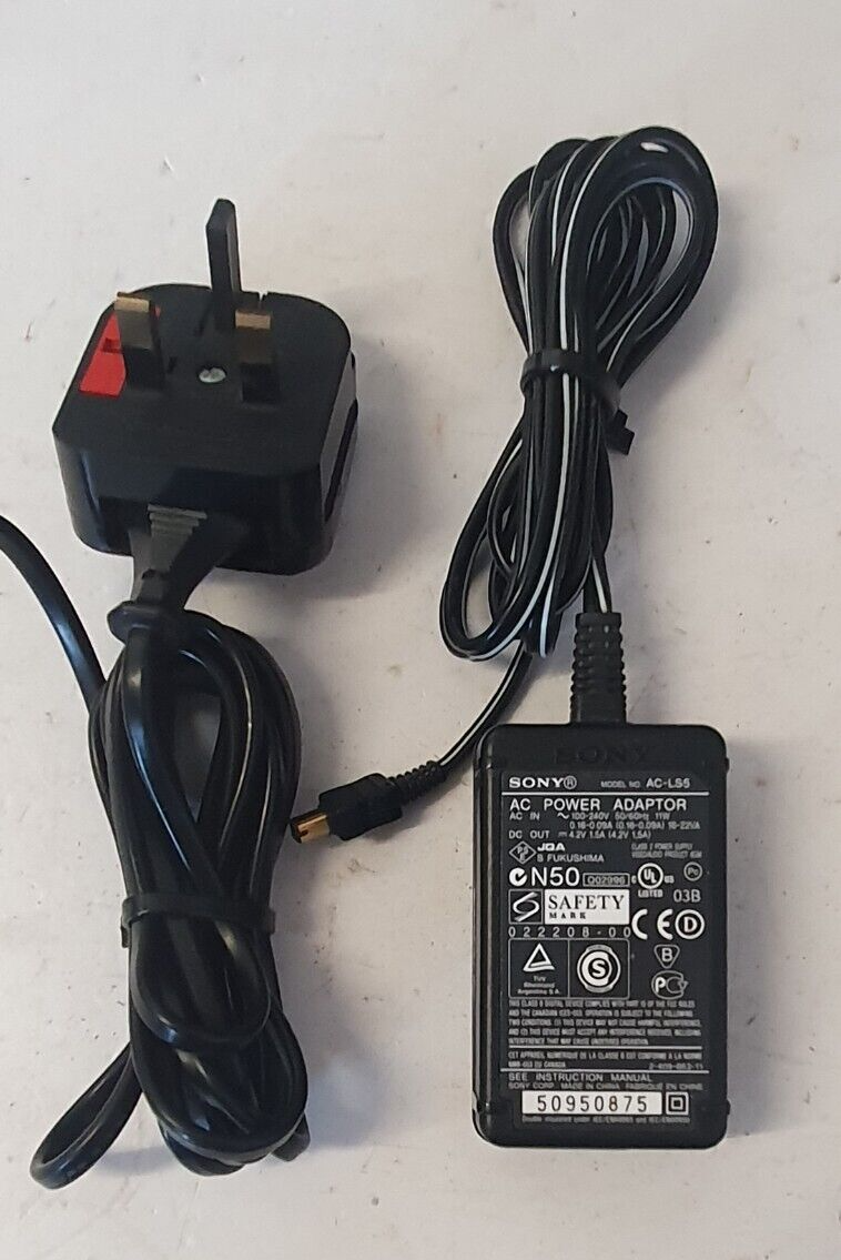 Genuine Sony AC Camera Power Adapter Ac-ls5 for Dsc-p150 Dsc-w90 W270 ...