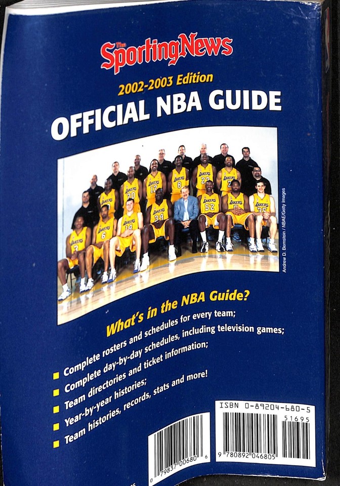 2002-03 THE SPORTING NEWS OFFICIAL NBA GUIDE, ULTIMATE SEASON REFERENCE ...