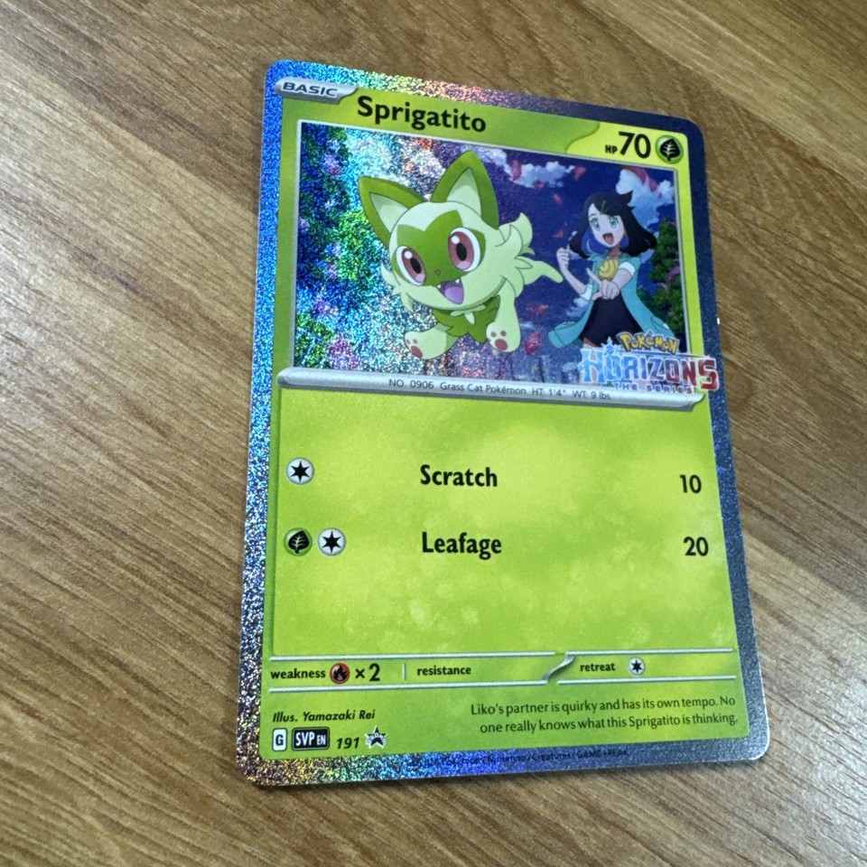 💥 Sprigatito 191 Stamped Promo Pokemon Horizons Grand Adventure ...