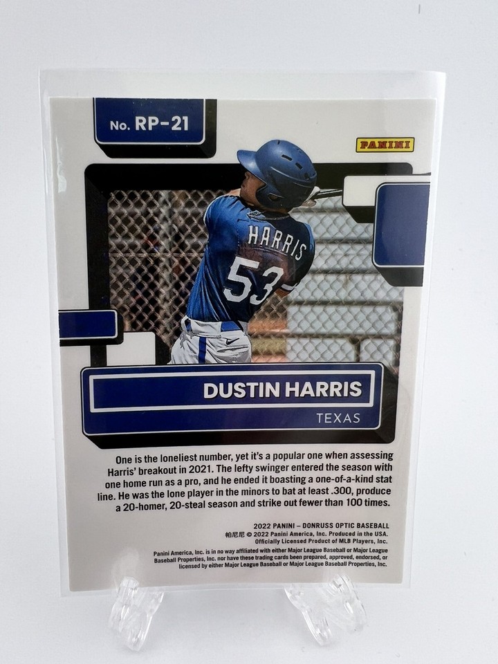 2022 Dustin Harris Optic Rated Rookie Texas Rangers #RP-21 RC | eBay