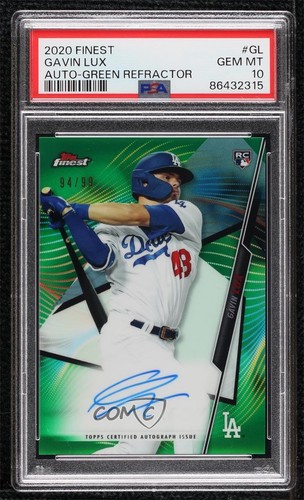 2020 Topps Finest - Finest Autographs Green Refractor #FA-GL Gavin Lux ...