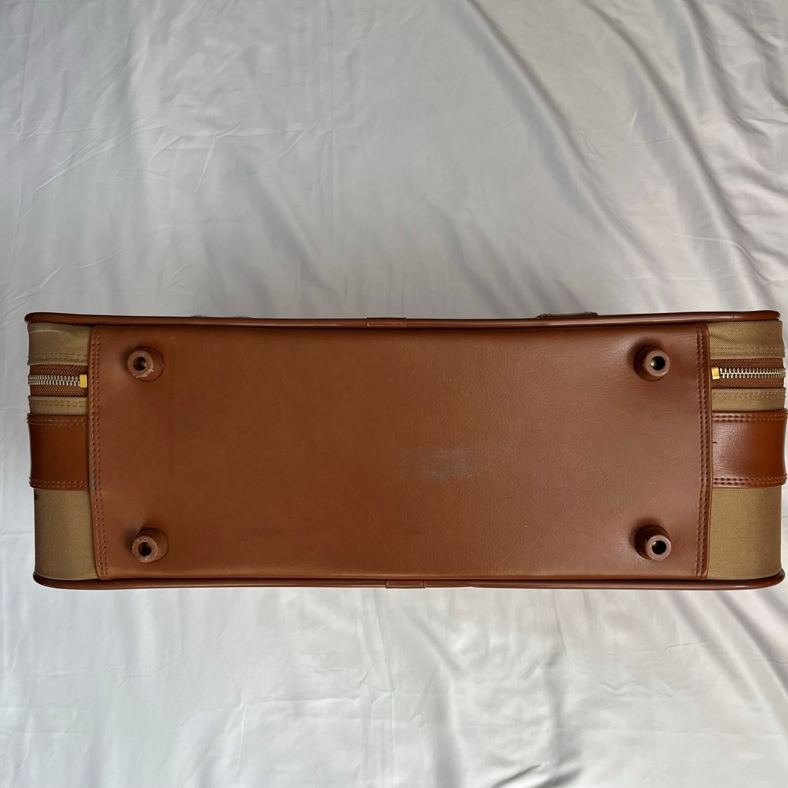 Vtg Samsonite Brown Tan 21x13x7 Handled Suitcase Luggage Brown Soft ...