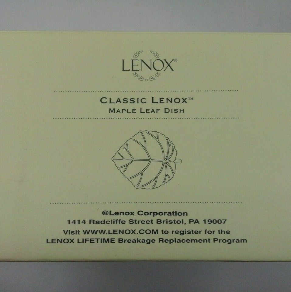 LENOX Ivory Maple Leaf Candy Dish with Gold Trim New In Box | eBay