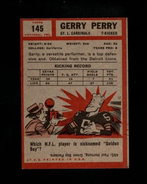11119* 1962 Topps # 145 Gerry Perry Ex/Ex-Mt | eBay