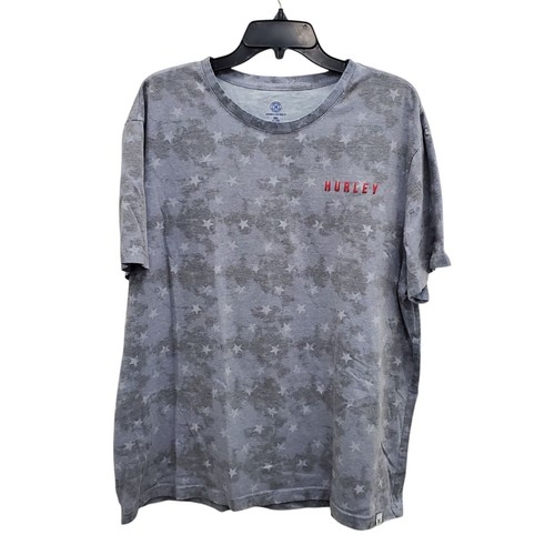 Hurley Men's Big & Tall Dusty Blue Distressed Star Print 3D Logo Tee ...
