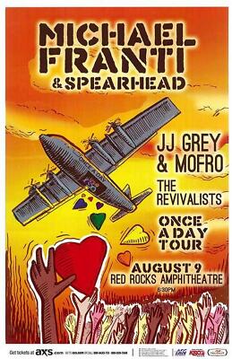 MICHAEL FRANTI SPEARHEAD MOFRO RED ROCKS 2015 CONCERT POSTER COLORADO ...