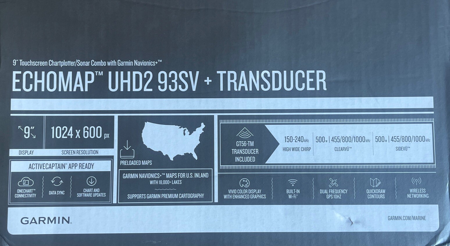 Garmin ECHOMAP UHD2 93sv 9in Chart Plotter System with Transducer - 010 ...