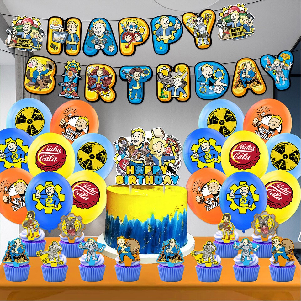 30pcs Fallout Themed Geburtstagsparty Supplies( Banner, Ballons, Kuchen ...
