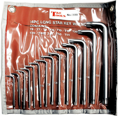 14 Piece Torx-r Key Set (Long Arm) T&E Tools 6690 | eBay