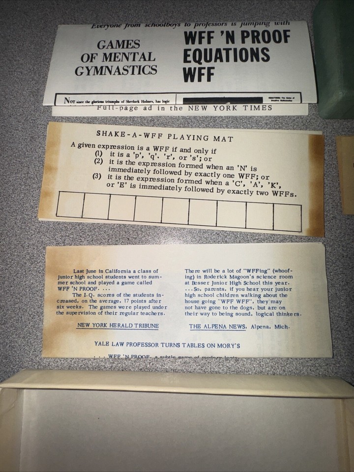 1960’s WFF The Beginner’s Game Of Modern Logic By Layman E Allen IOB | eBay