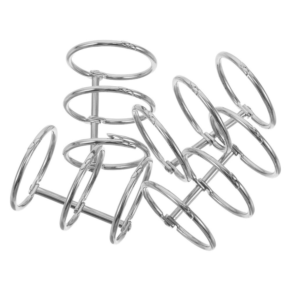 4pcs Small Silver Metal Rings - Split Book Binding Loops for Flash Card ...