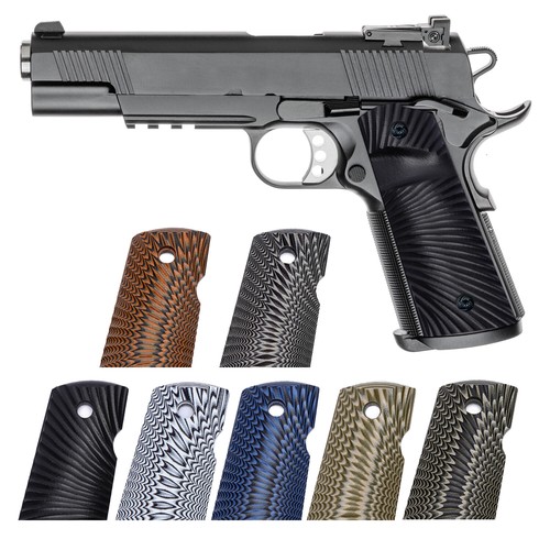 1911 Magwell Grips Guuun 1911 G10 Grip Ambi Safety Cut Sunburst Texture ...