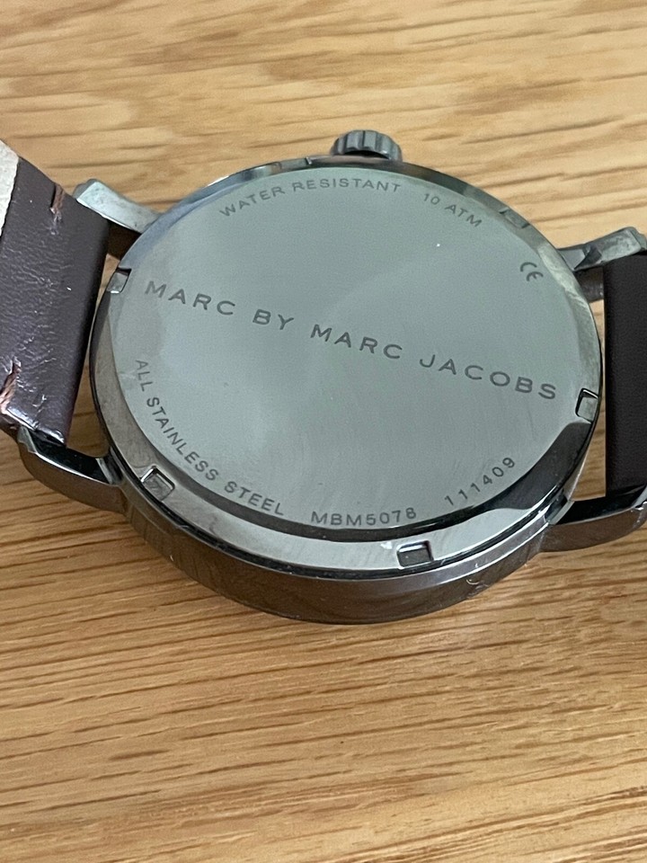 Marc Jacobs MBM5078 Wrist Watch Blue Dial Brown Calfskin Leather Men ...