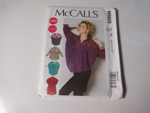 McCall's Women's Top/Tunic M6605 Sizes 8-16 Four Different Oversized ...