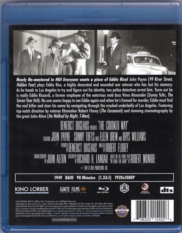 The Crooked Way (1949, Blu-ray) 738329154226 | eBay
