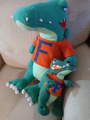 SET OF TWO MASCOT FLORIDA GATOR STUFFED ALLIGATORS LARGE 20" SMALL 10 ...