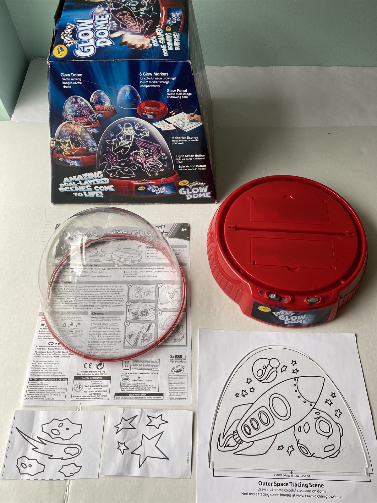 Crayola Color Explosion Glow Dome Motorized Draw Glow Spin | eBay