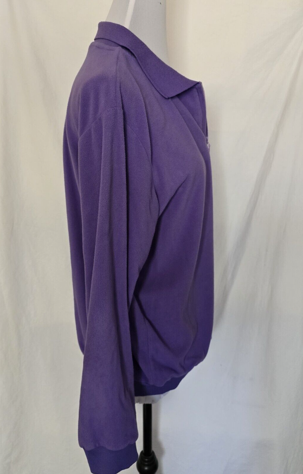 Comfort Corner Collared Quarter Zip Purple Embroidered Pullover ...