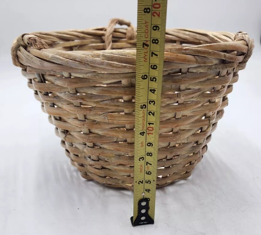 3 Pcs Hanging Basket Natural Woven Rattan/Wicker/Bamboo/Straw/Twine 10 ...