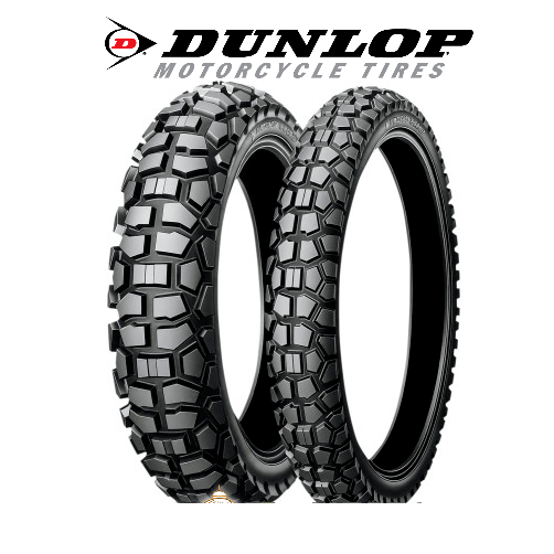2 DUNLOP D605 DUAL SPORT TIRES SET 90/90-21 AND 4.60-17 KLR650 DR650 ...