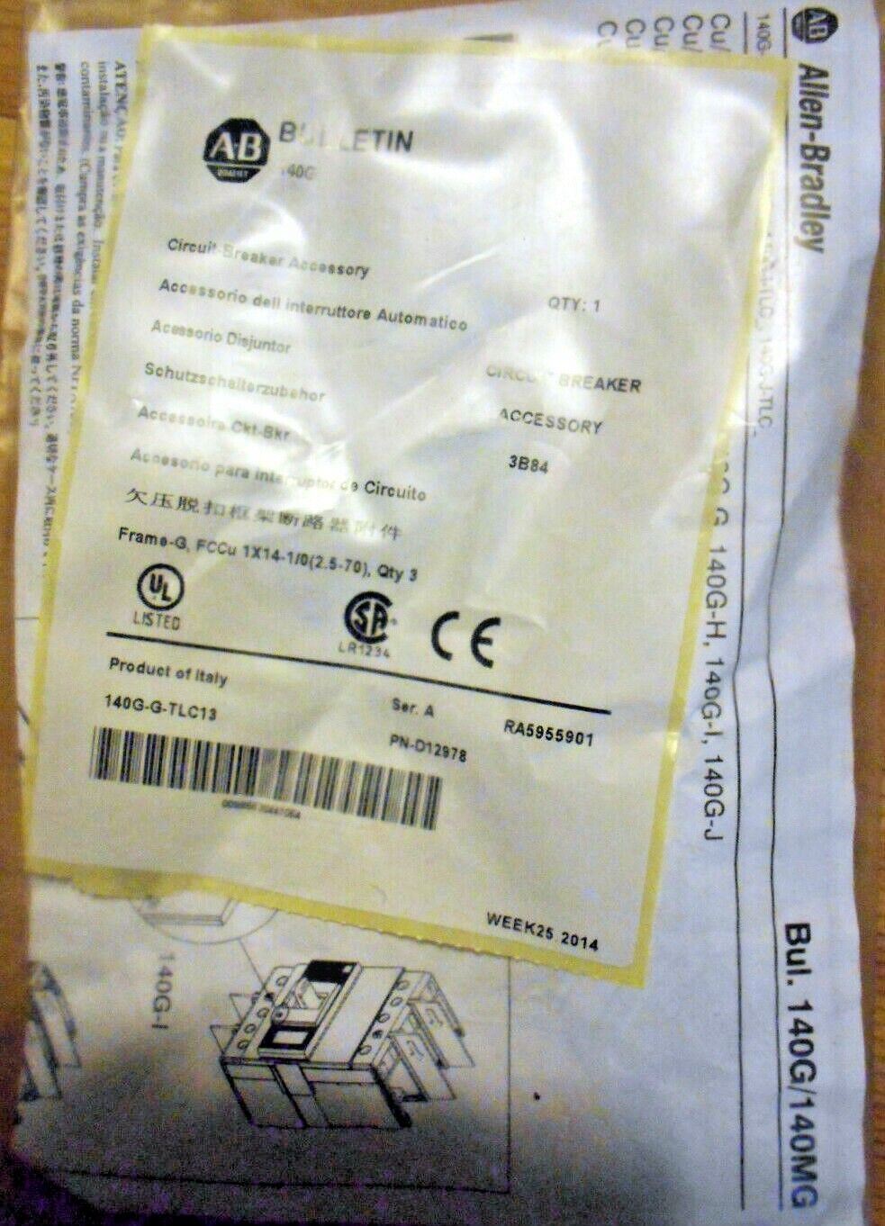 (3 Sets ) , ALLEN BRADLEY 140G-G-TLC13 CIRCUIT-BREAKER ACCESSORY,LUG (1 ...