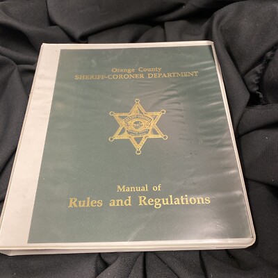 Orange County Sheriff's Department Corner Dept Rules & Regulations Lg ...