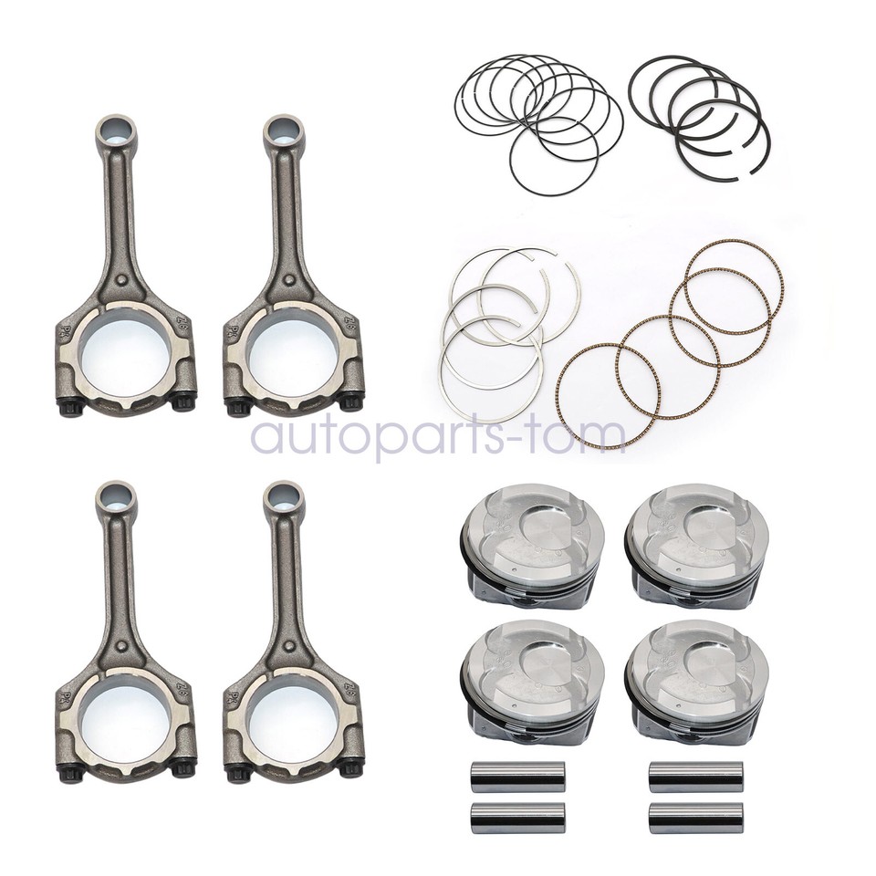 Connecting Rod & Pistons & Rings Kit For Hyundai Kia Accent Rio 1.6L ...