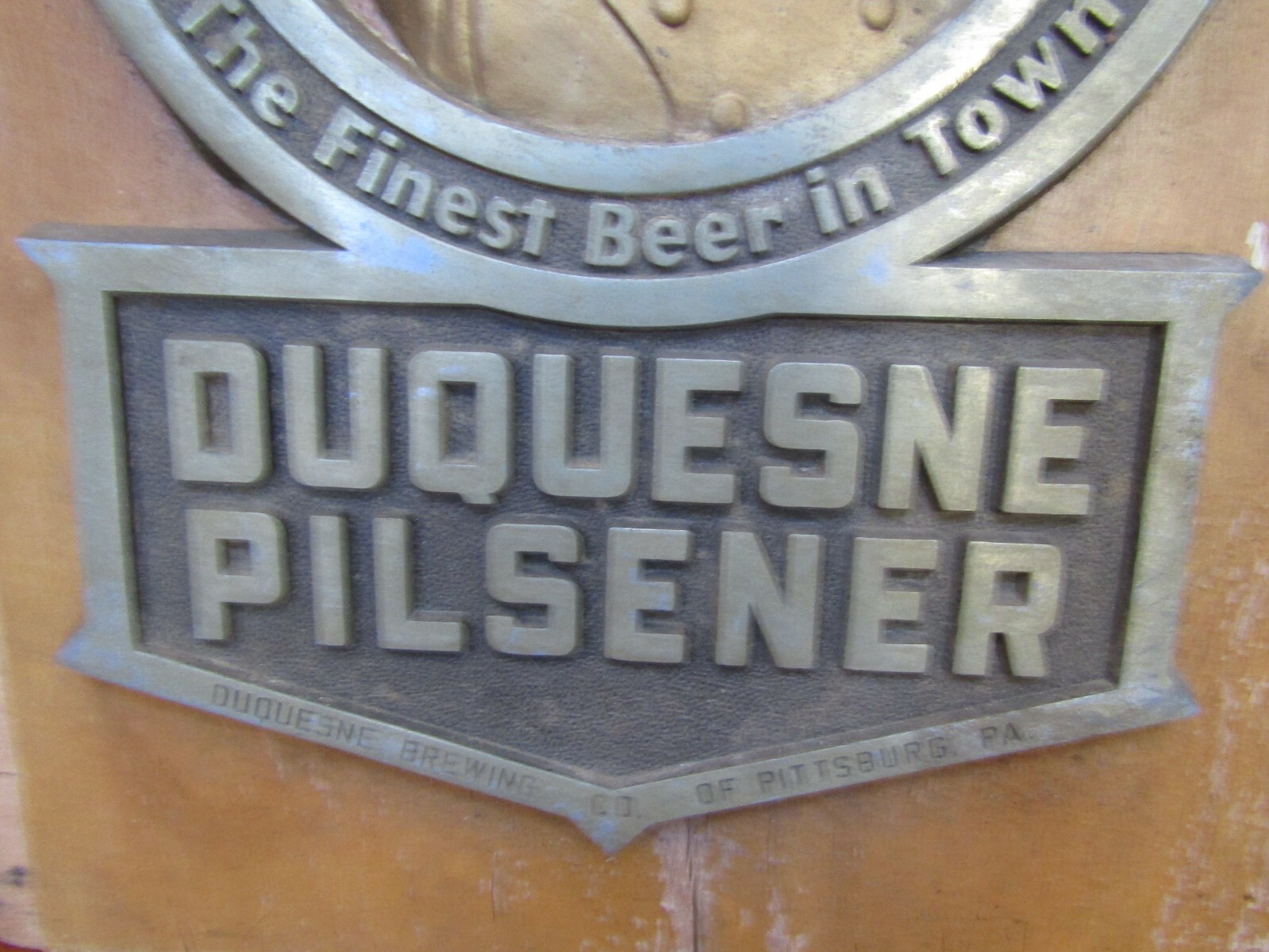Vintage Duquesne Metal Pilsener Beer Wall Plaque- Pittsburgh PA ~10 1/4 ...