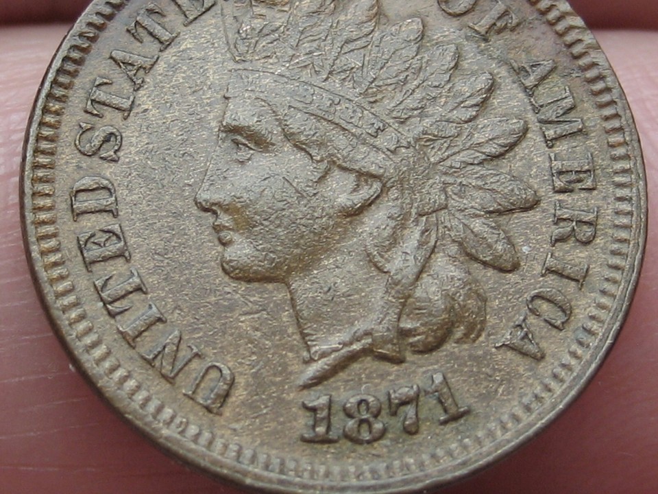 1871 Indian Head Cent Penny- XF Details, LIBERTY, Diamond Showing ...