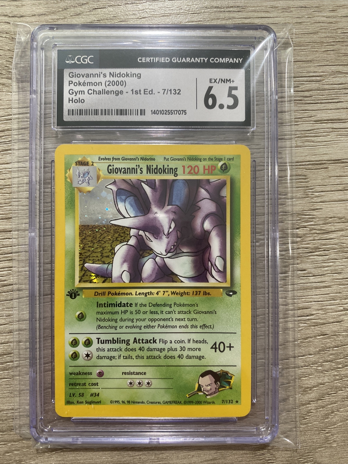 Pokemon Giovanni's Nidoking Gym Challenge 1st Edition Holo Rare #7 CGC ...