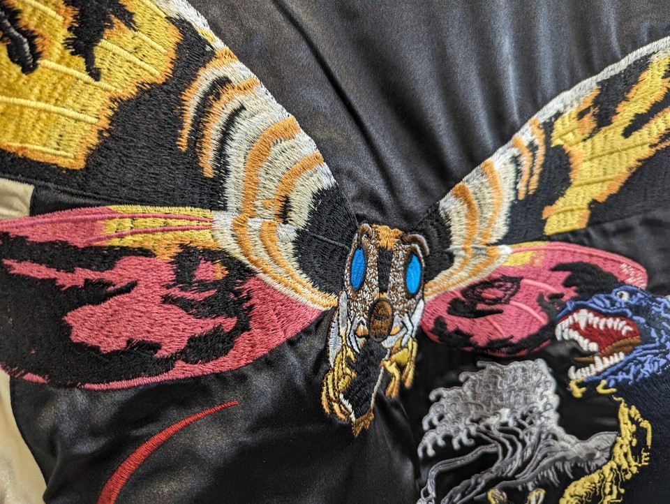 Sukajan Godzilla Mothra Embroidery Jacket M-3XL size 100% polyester ...