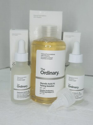 The Ordinary Face Serum Set! Glycolic Acid 7% + (2 Bottles) Hyaluronic ...
