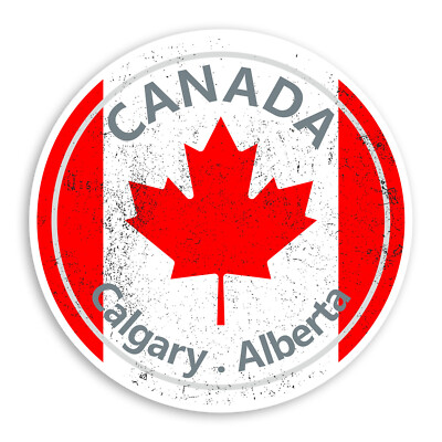 2 x 10cm Calgary Alberta Vinyl Stickers - Canada Sticker Laptop Luggage ...