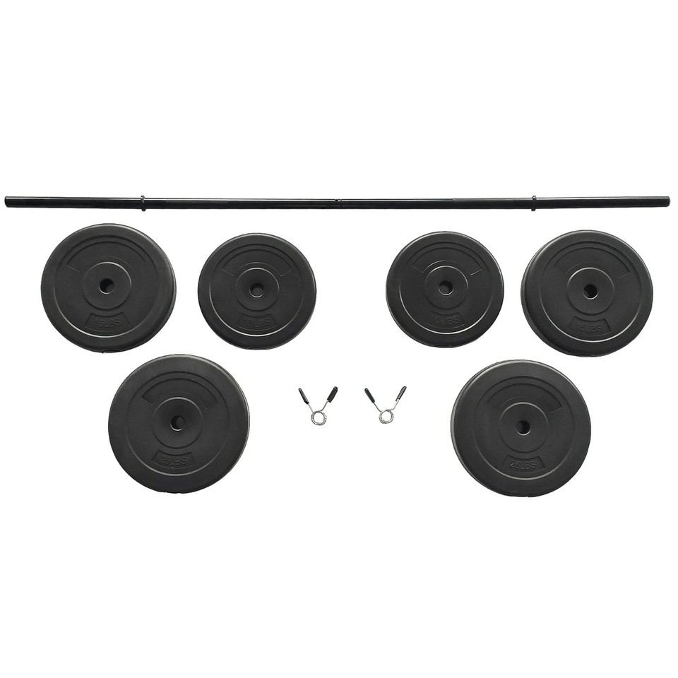 BalanceFrom Vinyl Standard Weight Set in Black, 100 lbs. | eBay